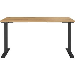 Schreibtisch Germania "Jet, elektrisch höhenverstellbar" Tische Gr. B/H/T: 140 cm x 72 cm x 80 cm, braun (navarra, eiche, nachbildung, schwarz, navarra, nachbildung) moderne Farbvariationen, Breite 120140160180 cm, Made in Germany