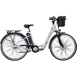 Zündapp E-Bike ZÜNDAPP "Z517" E-Bikes Gr. 48 cm, 28 Zoll (71,12 cm), weiß (orange, weiß) Pedelec, Elektrofahrrad für Damen u. Herren, Cityrad