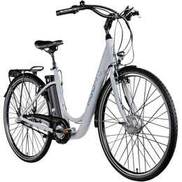 E-Bike agon "Aurora" E-Bikes Gr. 48 cm, 28 Zoll (71,12 cm), grau (telegrey) Pedelec, Elektrofahrrad für Damen u. Herren, Cityrad