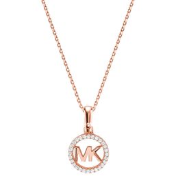 Kette mit Anhänger Michael Kors "PREMIUM, MKC1108AN791" Halsketten Gr. Silber 925 (Sterlingsilber), Länge: 45,5 cm, rosegold (roségoldfarben) Damen mit Zirkonia (synth.)