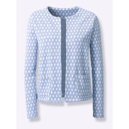 Shirtjacke Inspirationen "Shirtjacke" Gr. 52, blau (bleu, ecru, gemustert) Damen Shirts