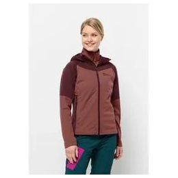 Outdoorjacke Jack Wolfskin "BRISSTAL HOODY W" Gr. M (38/40), rot (apple, butter) Damen Jacken