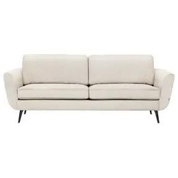 2,5-Sitzer furninova "Smile mit tollem Sitzkomfort, elegant und bequem" Sofas Gr. B/H/T: 217 cm x 85 cm x 93 cm, Struktur, ohne Bettfunktion, weiß (snow) im skandinavischen Design