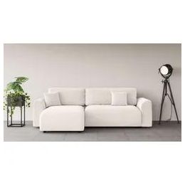 Ecksofa Andas "VasbySuyal" Sofas Gr. B/H/T: 235cm x 80cm x 138cm, Chenille, Recamiere beidseitig montierbar, mit Bettfunktion und Bettkasten, beige (creme) L-Form