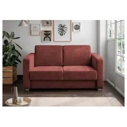 Schlafsofa Inosign "Mia" Sofas Gr. B/H/T: 159cm x 88cm x 87cm, Velours, orange (koralle)