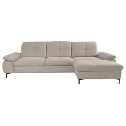 Ecksofa Alina "Melina" Sofas Gr. B/H/T: 274cm x 100cm x 203cm, Struktur TTA, Recamiere rechts, mit Bettfunktion, beige (beige tta 2) In 2 Breiten, Wahlweise mit und ohne Bettfunktion