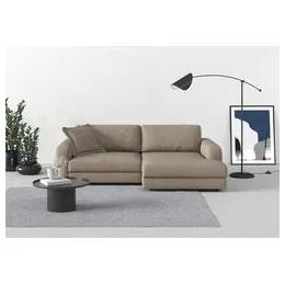 Ecksofa Trendmanufaktur "Bourbon" Sofas Gr. B/H/T: 250 cm x 84 cm x 176 cm, Struktur, mega-Recamiere rechts, braun (schlamm) mit extra hohem Sitzkomfort, auch in Cord erhältlich