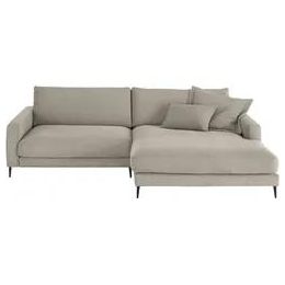 Ecksofa Inosign "Downtown, B/T/H: 272/190/84 cm L-Form" Sofas Gr. B/H/T: 272cm x 84cm x 190cm, Feincord, Recamiere rechts, beige (sand) weicher Sitzkomfort auch in Cord und Bouclé, incl. Zierkissen