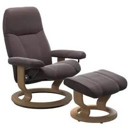 Relaxsessel stressless "Consul" Sessel Gr. Material Bezug, Material Gestell, Ausführung / Funktion, Maße B/H/T, rot (bordeaux paloma) mit Classic Base, Größe S, Gestell Eiche