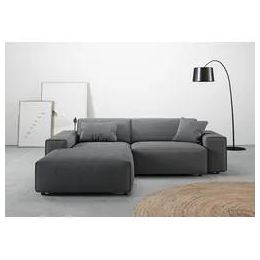 Ecksofa Andas "Glimminge L-Form auch in Breitcord, Feincord + Easy care-Bezug" Sofas Gr. B/H/T: 234cm x 71cm x 191cm, Easy care, Ottomane links, grau (anthrazit) Breite 234, Zierkissen