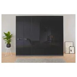 Drehtürenschrank Rauch "Kleiderschrank Schrank Garderobe KOLUNA mit hochwertiger Glasfront" Schränke Gr. B/H/T: 271cm x 229cm x 54cm, 6 St., grau (graumetallic/glas basalt) inkl. 2 Innenschubladen sowie extra Einlegeböden MADE IN GERMANY