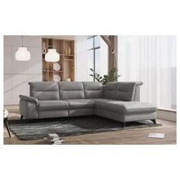 Sit & More Ecksofa SIT & MORE "Astoria L-Form" Sofas Gr. B/H/T: 256cm x 91cm x 225cm, Luxus-Microfaser ALTARA NUBUCK, Ottomane rechts, ohne Kopfteilverstellung-ohne Armlehnfunktion-ohne Relaxfunktion motorisch im Sofa 2,5-sitzig, grau (anthrazit) wahlweise mit motorischer Relaxfunktion