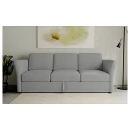 3-Sitzer Home Affaire "Lavars Schlafsofa" Sofas Gr. B/H/T: 230 cm x 90 cm x 89 cm, Webstoff, grau (warm grey) mit Bettfunktion, in zwei verschiedenen Bezugsqualitäten