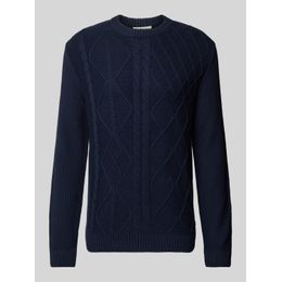 Tom Tailor Regular Fit Strickpullover mit Zopfmuster und gerippten Abschlüssen