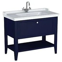 Vitra Valarte Waschtisch-Möbel-Set 65777 99,5x53x88cm, 1 Vollauszug, Korpus stahlblau/Waschtisch weiß hochglanz