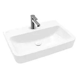 Villeroy & Boch Villeroy und Boch O.novo Waschtisch 4A4166T2 65x46cm, 1 Hahnloch, eckig, ohne Überlauf, weiß AntiBac C-plus