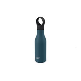 Joseph Joseph Isolierflasche Loop, Vakuumisolierte Trinkflasche 500 ml 17 oz Blau Edelstahl Auslaufsicher