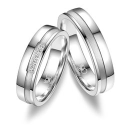 Verlobungsring MARRYA "MARRYA Silber Ringe Trauringe Eheringe Partnerringe" Fingerringe Gr. 48, Silber 925 (Sterlingsilber), silberfarben (damen ring, silber) Damen