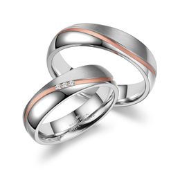 Trauring MARRYA "MARRYA Edelstahl Ringe Trauringe Eheringe Partnerringe" Fingerringe Gr. 48, Edelstahl, rosegold (damen ring, silber, rosé) Damen