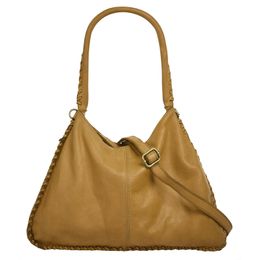 Samantha Look Damen Shopper, gelb, Leder, leicht gl&auml;nzend, unifarben, Taschen, echt Leder, Made in Italy