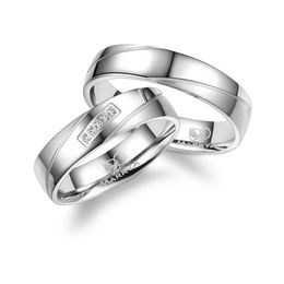 Verlobungsring MARRYA "MARRYA Silber Ringe Trauringe Eheringe Partnerringe" Fingerringe Gr. 48, Silber 925 (Sterlingsilber), silberfarben (damen ring, silber) Damen