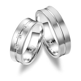 Verlobungsring MARRYA "MARRYA Silber Ringe Trauringe Eheringe Partnerringe" Fingerringe Gr. 48, Silber 925 (Sterlingsilber), silberfarben (damen ring, silber) Damen