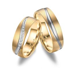 Verlobungsring MARRYA "MARRYA Titan Ringe Trauringe Eheringe Partnerringe" Fingerringe Gr. 48, Titan, goldfarben (herren ring, gold, silber) Damen