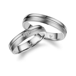 Verlobungsring MARRYA "MARRYA Titan Ringe Trauringe Eheringe Partnerringe" Fingerringe Gr. 48, Titan, silberfarben (damen ring, silber) Damen