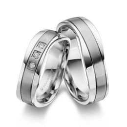 Trauring MARRYA "MARRYA Edelstahl Ringe Trauringe Eheringe Partnerringe" Fingerringe Gr. 48, Edelstahl, silberfarben (damen ring, silber) Damen