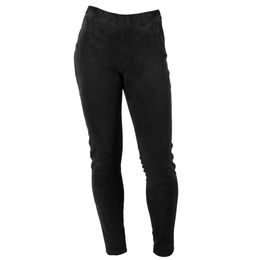 Maze Damen Lederhose "4202171", schwarz, Gr. XL, Obermaterial: 100% Ziegenleder; Innenseite: 96% Baumwolle, 4% Elasthan, Hosen