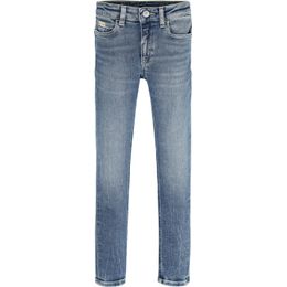 Skinny-fit-Jeans Calvin Klein Jeans "Mr Skinny Mid Blue Pws Denim" Gr. 12 (152), N-Gr, mid blue stretch Mädchen Jeans für Kinder bis 16 Jahre und im 5-Pocket-Style