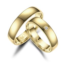 Partnerring MARRYA "MARRYA Titan Ringe Trauringe Eheringe Partnerringe" Fingerringe Gr. 48, Titan, goldfarben (herren ring, gold) Damen