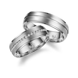 Verlobungsring MARRYA "MARRYA Titan Ringe Trauringe Eheringe Partnerringe" Fingerringe Gr. 48, Titan, silberfarben (damen ring, silber) Damen