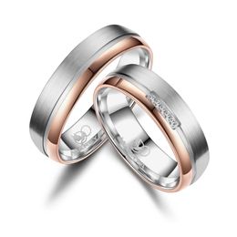 Verlobungsring MARRYA "MARRYA Titan Ringe Trauringe Eheringe Partnerringe" Fingerringe Gr. 48, Titan, rosegold (damen ring, silber, rosé gold) Damen