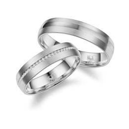 Partnerring MARRYA "MARRYA Edelstahl Ringe Trauringe Eheringe Partnerringe" Fingerringe Gr. 48, Edelstahl, silberfarben (damen ring, silber) Damen