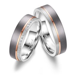 Trauring MARRYA "MARRYA Tantal Ringe Trauringe Eheringe Partnerringe" Fingerringe Gr. 48, Tantal, rosegold (herren ring, silber, rosé) Damen