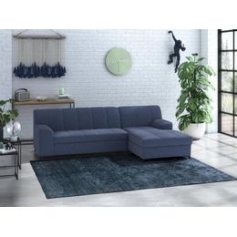 Ecksofa Inosign, B:239cm H:75cm T:152cm, blau, 100% Polyester, Wohnzimmer, Sofas, "Balme L-Form", Inkl. Zierkissen, wahlweise mit Bettfunktion