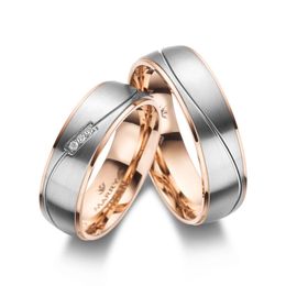 Verlobungsring MARRYA "MARRYA Titan Ringe Trauringe Eheringe Partnerringe" Fingerringe Gr. 48, Titan, rosegold (herren ring, silber, rosé) Damen