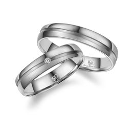 Trauring MARRYA "MARRYA Titan Ringe Trauringe Eheringe Partnerringe" Fingerringe Gr. 48, Titan, silberfarben (damen ring, silber) Damen