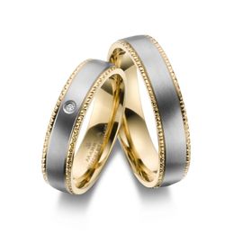 Partnerring MARRYA "MARRYA Titan Ringe Trauringe Eheringe Partnerringe" Fingerringe Gr. 48, Titan, goldfarben (herren ring, gold, silber) Damen