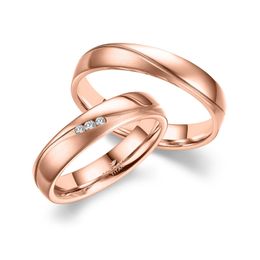 Verlobungsring MARRYA "MARRYA Titan Ringe Trauringe Eheringe Partnerringe" Fingerringe Gr. 48, Titan, rosegold (damen ring, rosé) Damen