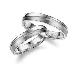 Partnerring MARRYA "MARRYA Titan Ringe Trauringe Eheringe Partnerringe" Fingerringe Gr. 48, Titan, silberfarben (damen ring, silber) Damen