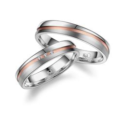 Trauring MARRYA "MARRYA Titan Ringe Trauringe Eheringe Partnerringe" Fingerringe Gr. 48, Titan, rosegold (herren ring, silber, rosé) Damen