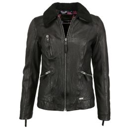 Mustang Damen Lederjacke "31019276", schwarz, Gr. S, Obermaterial: 100% Lammleder; Futter: 100% Baumwolle; Kragen: 100% Polyester; &Auml;rmelfutter: 100%