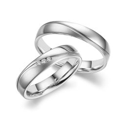 Partnerring MARRYA "MARRYA Titan Ringe Trauringe Eheringe Partnerringe" Fingerringe Gr. 48, Titan, silberfarben (damen ring, silber) Damen