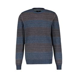 Strickpullover Lerros "Lerros in Melange-Streifenoptik" Gr. L, blau (frosted blue) Herren Pullover