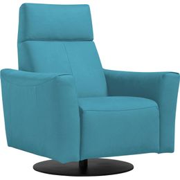 Sessel Egoitaliano, B:84cm H:105cm T:90cm, blau, Wohnzimmer, Sessel, "Blues Designsessel, Loungesessel", drehbar, inkl. manuelle Relaxfunktion durch