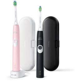 Philips Sonicare 4300 HX6800/35 elektrische Schallzahnbürste, 2 Bodys Black and Pink 1 St.