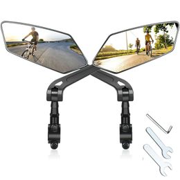 SURFOU Fahrradspiegel 2 Stücke für E-bike Fahrrad Rückspiegel Große Spiegelfläche, HD 360°Verstellbar Fahrrad 20-24mm für Mountainbike Rennrad