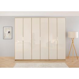 Drehtürenschrank Rauch "Kleiderschrank Schrank Garderobe KOLUNA mit hochwertiger Glasfront" Schränke Gr. B/H/T: 271 cm x 229 cm x 54 cm, 6 St., beige (eiche artisan, glas champagner) inkl. 2 Innenschubladen sowie extra Einlegeböden MADE IN GERMANY